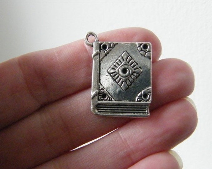 BULK 20 Book Pendants Antique Silver Tone P402 - Etsy