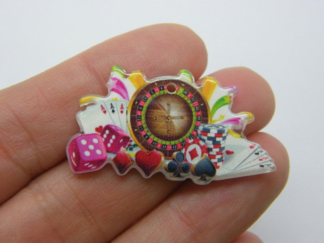 2 Roulette Gambling Charms Acrylic P837 - Etsy UK