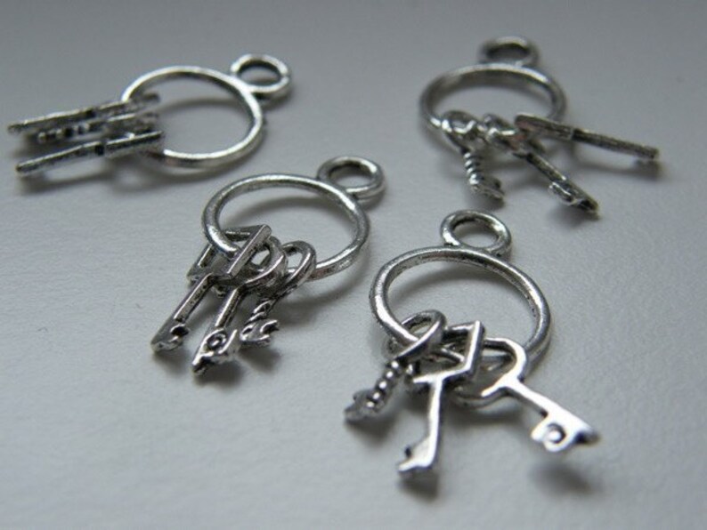 8 Key Ring Charms Antique Silver Tone K11 - Etsy