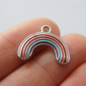 2 Rainbow Charms Silver Tone S159 - Etsy