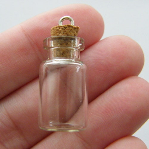 100 Mini Glass Bottles With Corks 15x44mm - Etsy
