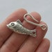 2 Fish and Hook Toggle Clasps Antique Silver Tone FS83 - Etsy