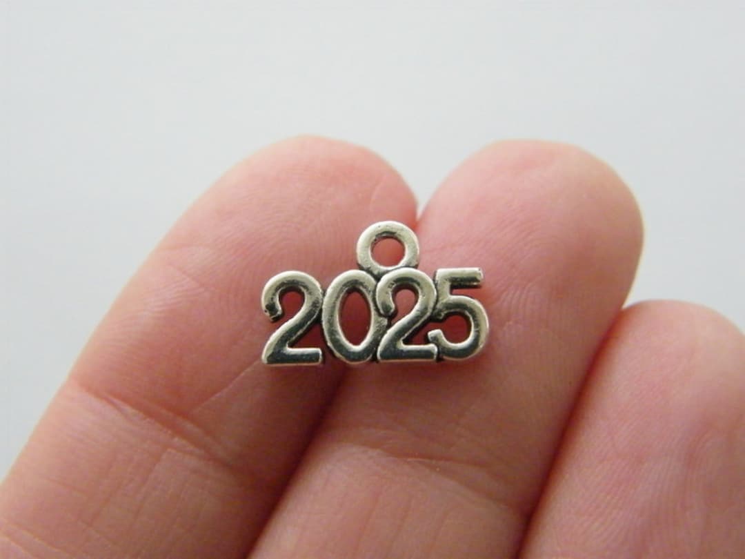 BULK 50 2025 Year Charms Antique Silver Tone P388 - SALE 50% OFF - Etsy