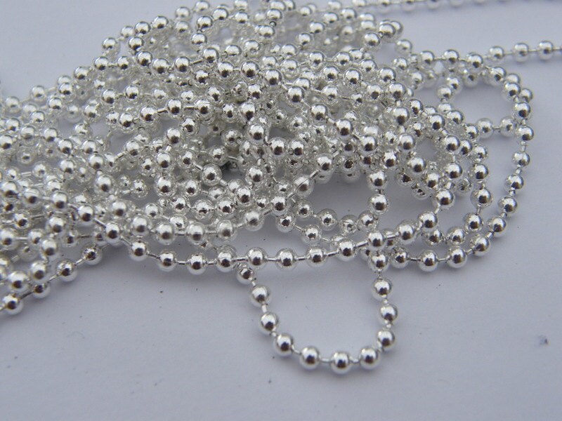 10m Ball Chain 2.4mm Silver Plated FS386 | Etsy