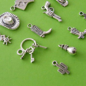 The Cowboy Collection - 12 Antique Silver Tone Charms - Etsy