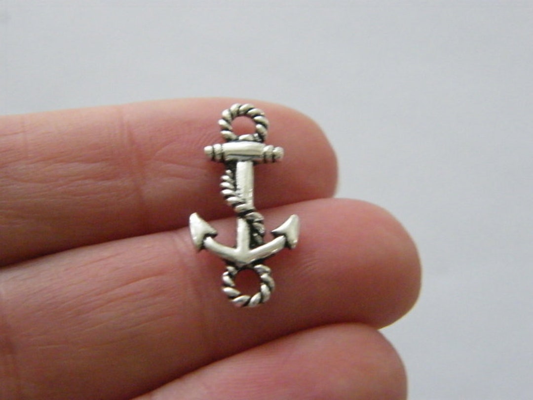 BULK 50 Anchor Rope Connector Charms Antique Silver Tone FF653 - Etsy