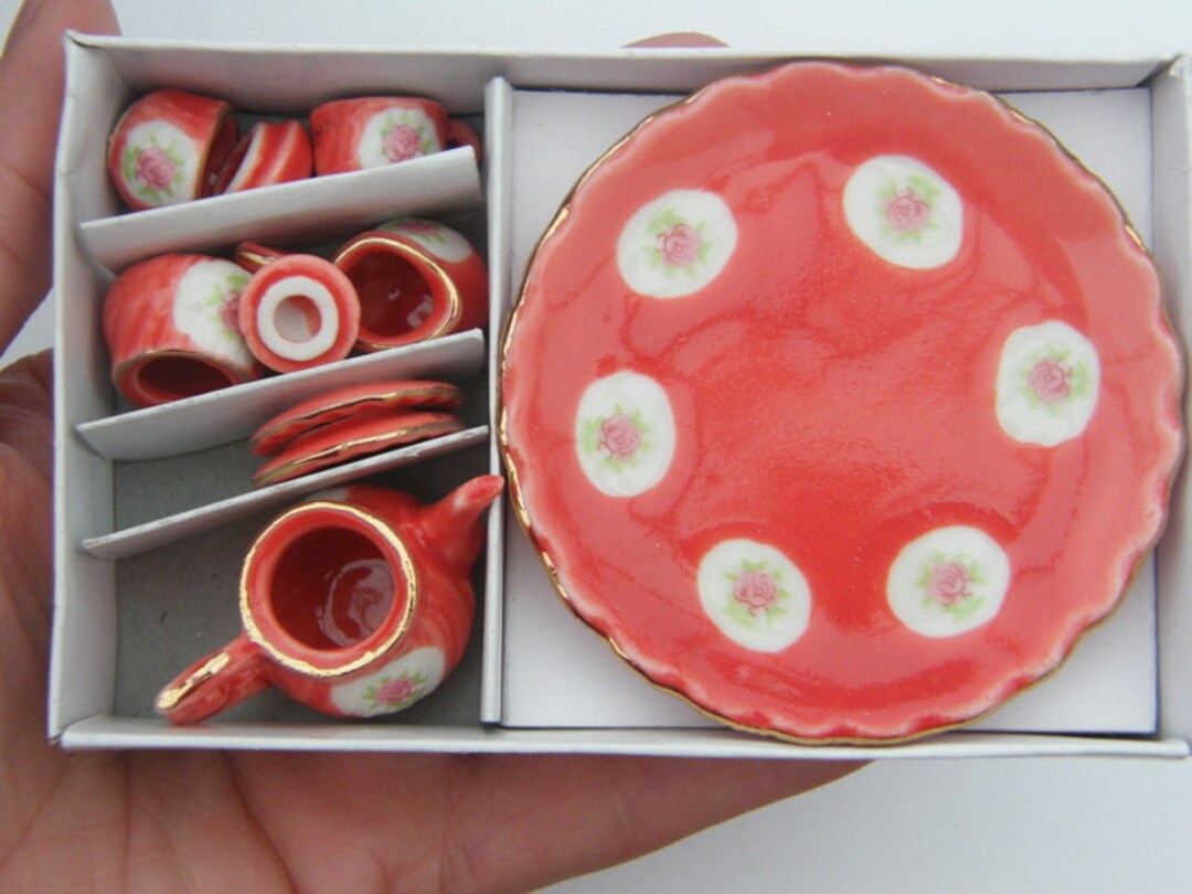 1 Orange With Flowers Porcelain Tea Set OY-2 - Etsy