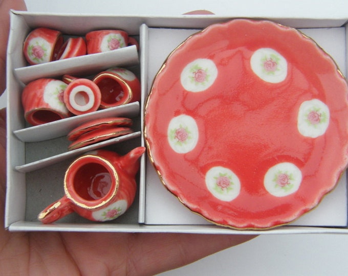 1 Orange With Flowers Porcelain Tea Set OY-2 - Etsy