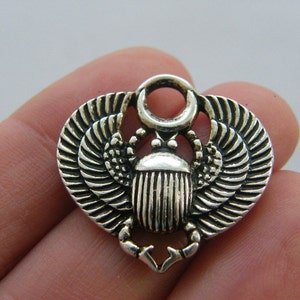 BULK 20 Scarab Charms Antique Silver Tone WT37 - Etsy