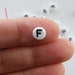 100 Letter F Acrylic Round Alphabet Beads White and Black - Etsy