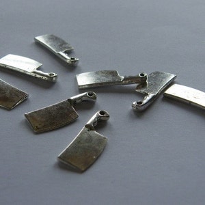 BULK 50 Meat Cleaver Knife Charms Tibetan Silver FD91 - Etsy
