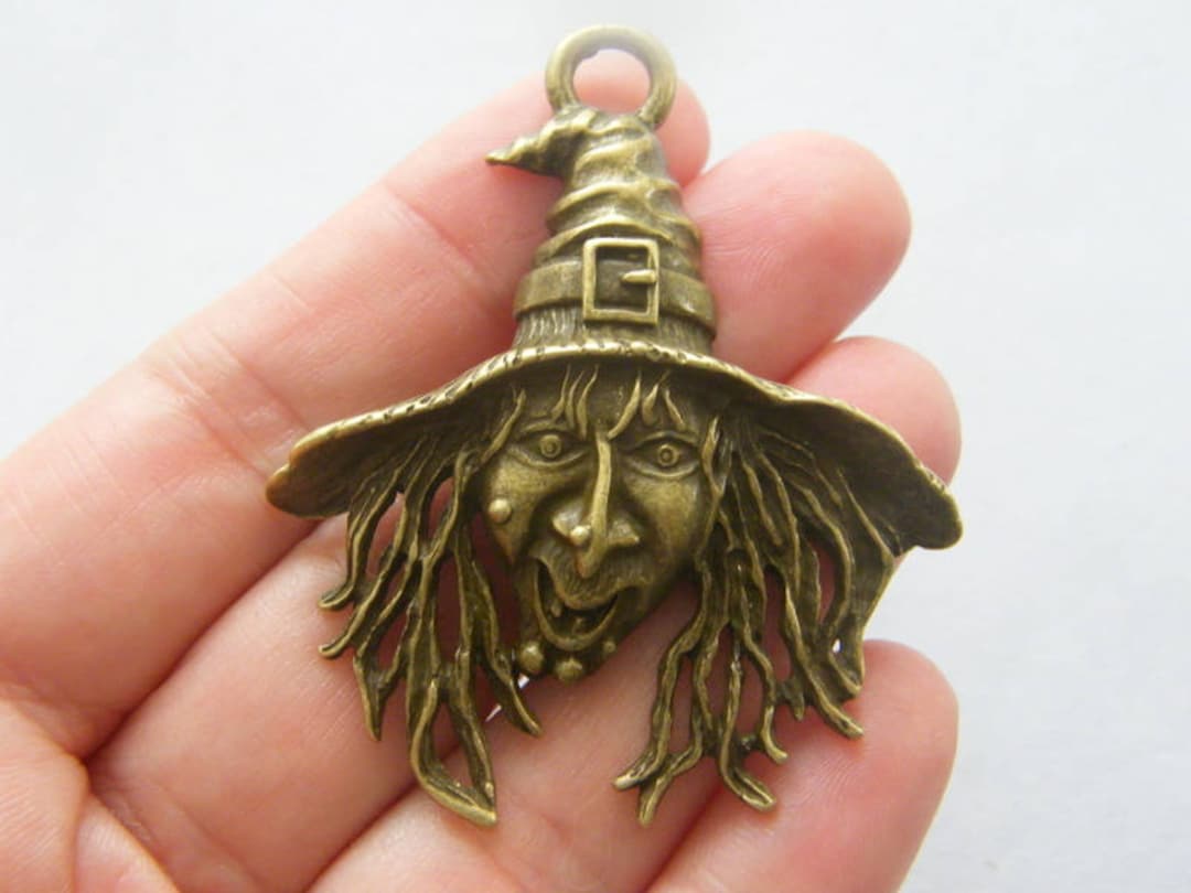 1 Halloween Witch Charm Antique Bronze Tone HC84 - Etsy