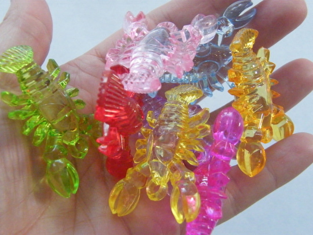 12 Lobster Pendants Random Mixed Acrylic FF - Etsy