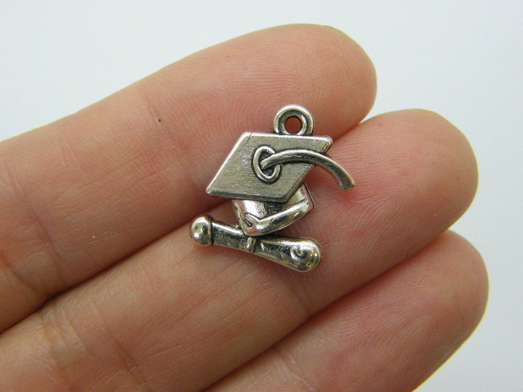 BULK 50 Graduation Cap Charms Antique Silver Tone P94 - SALE 50% OFF - Etsy