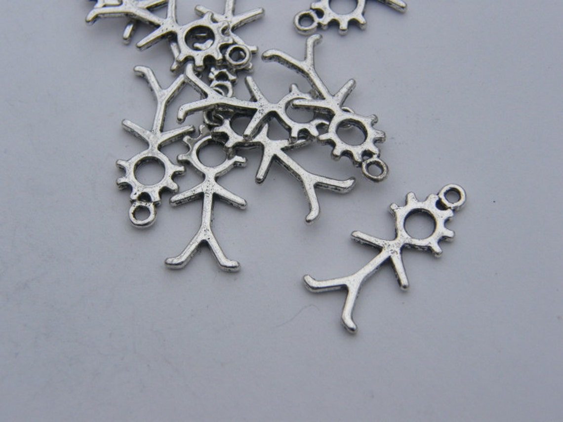 BULK 50 Stick figure boy charms antique silver tone P31 | Etsy