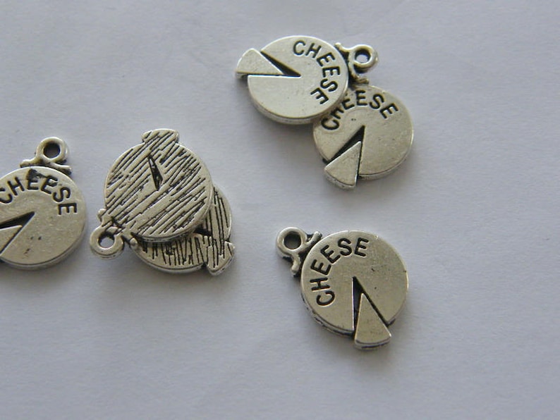 10 Cheese Wheel Charms Antique Silver Tone FD204 | Etsy