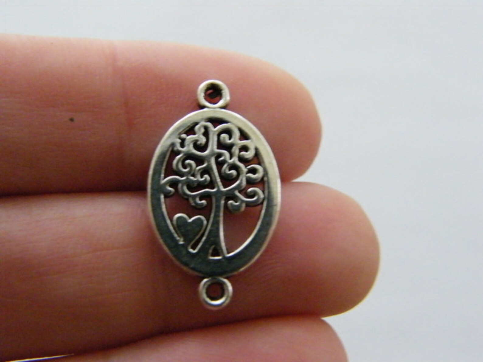 12 Tree Connector Charms Antique Silver Tone T145 - Etsy