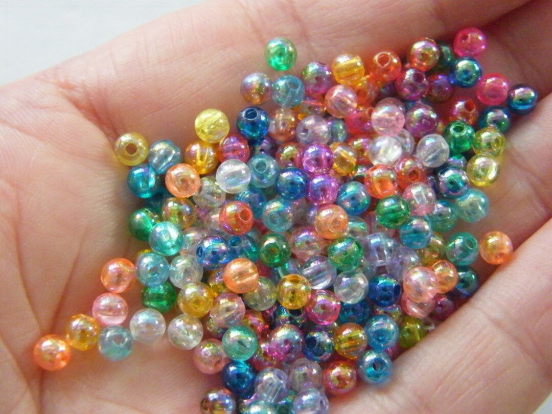 400 Beads Random Mixed 4mm Acrylic AB124 - Etsy