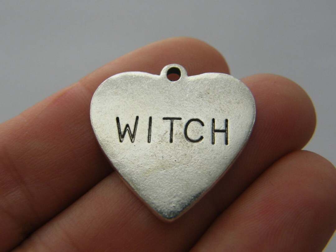 BULK 10 Witch Heart Charms Antique Silver Tone HC62 - Etsy
