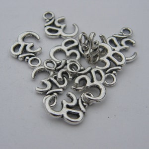 12 OM Charms Antique Silver Tone I7 - Etsy