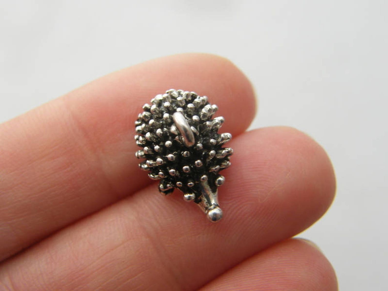 4 Hedgehog Charms Antique Silver Tone A656 - Etsy