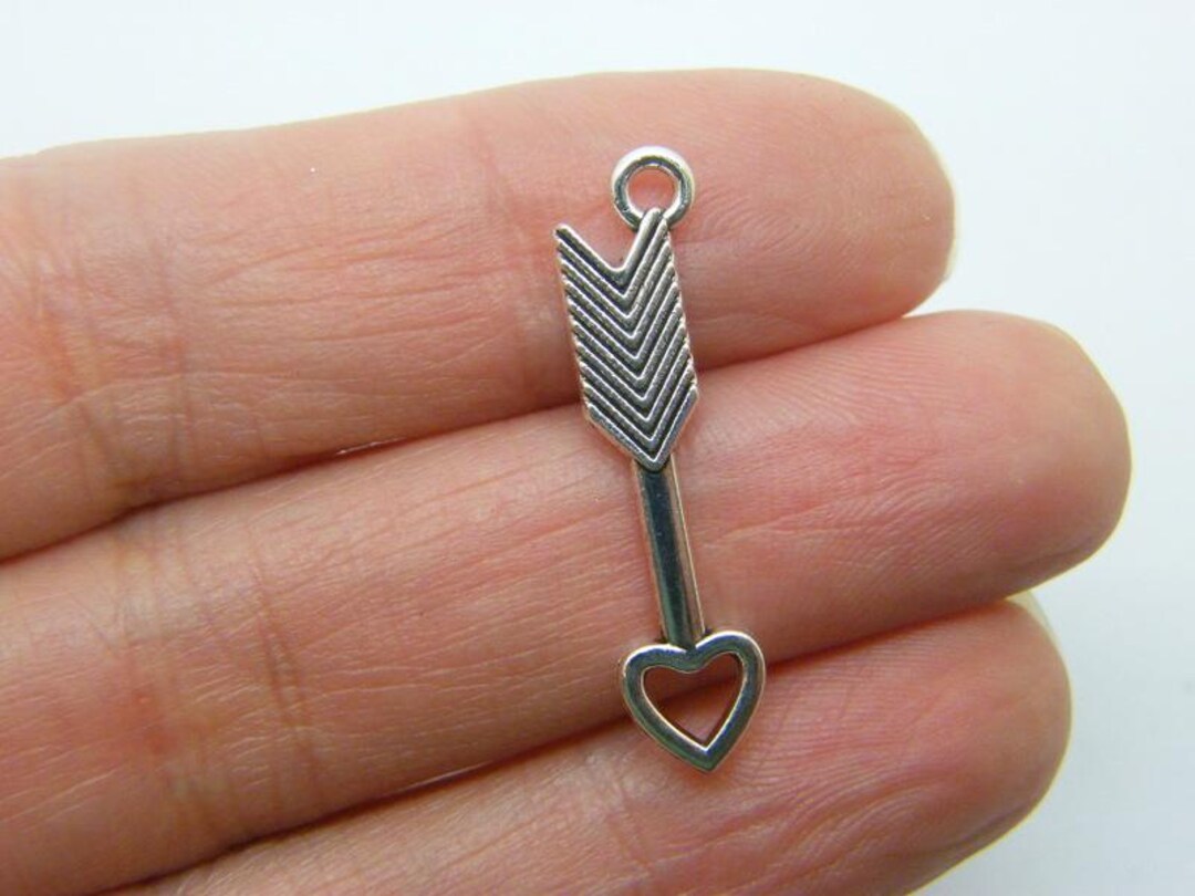 BULK 50 Arrow Heart Charms Antique Silver Tone G42 - SALE 50% OFF - Etsy