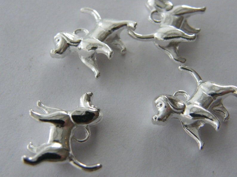 BULK 50 Dog charms silver plated A784 | Etsy