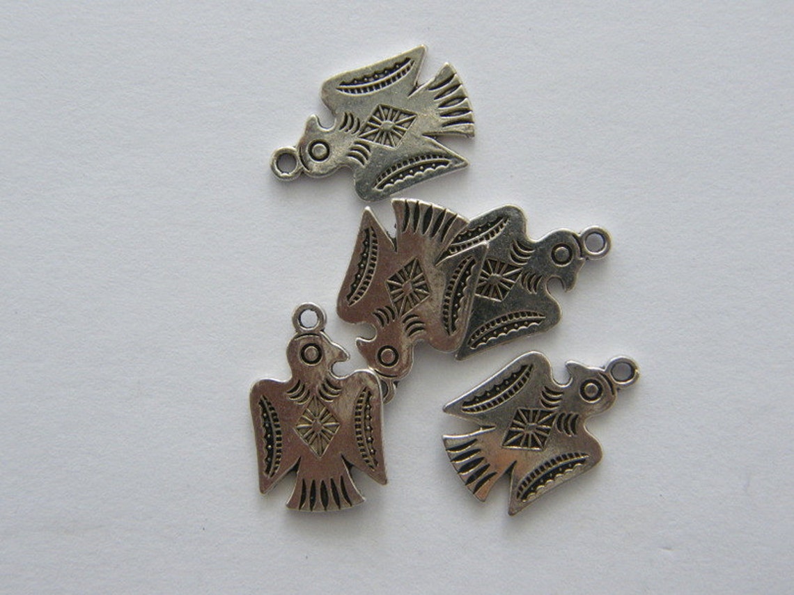 10 Eagle Totem Charms Antique Silver Tone WT50 - Etsy