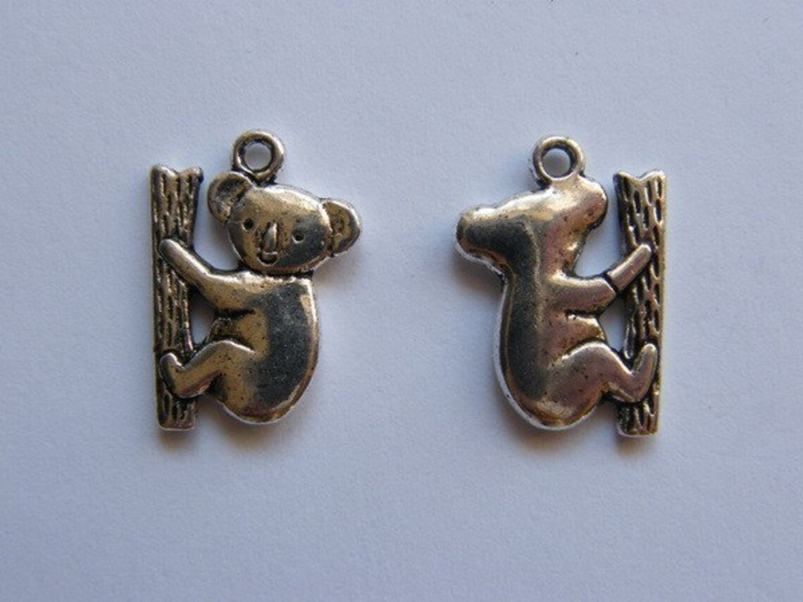 BULK 30 Koala charms antique silver tone A144 | Etsy