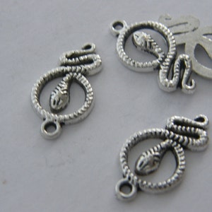 10 Snake Charms Antique Silver Tone A48 - Etsy