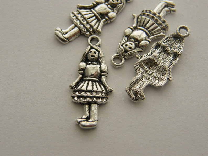 10 Girl Charms Antique Silver Tone P328 - Etsy