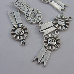 6 1st Prize Ribbon Pendants Antique Silver Tone SP71 - Etsy
