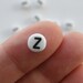 100 Letter Z Acrylic Round Alphabet Beads White and Black SALE 50% OFF ...