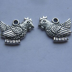 BULK 30 Chicken Charms Antique Silver Tone B139 - SALE 50% OFF - Etsy