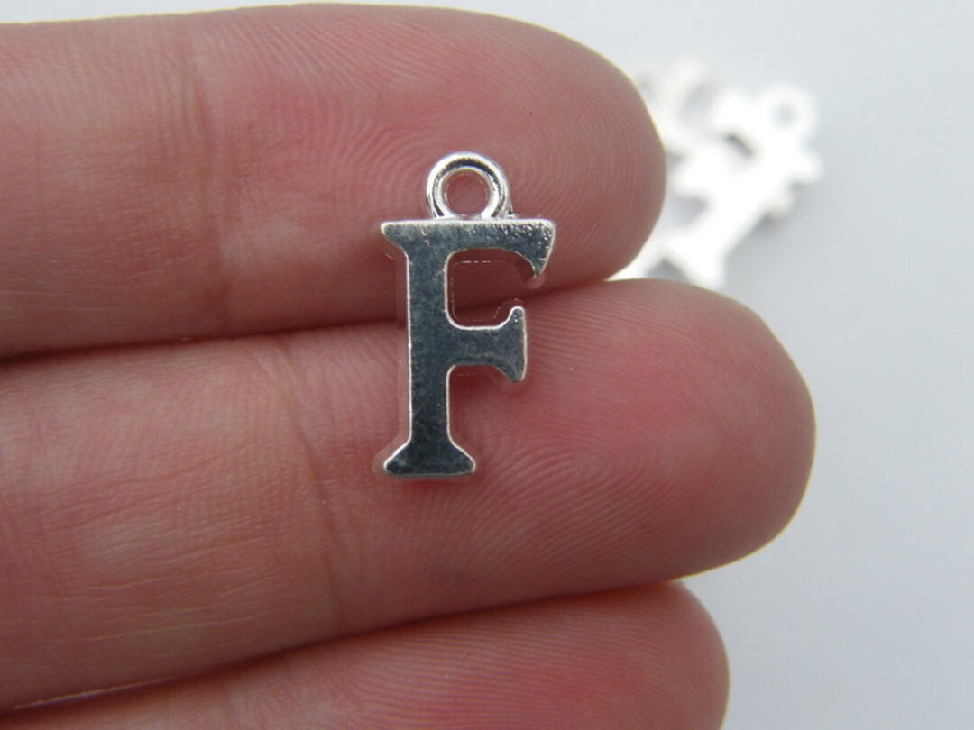 8 Letter F Alphabet Charms Silver Plated - Etsy