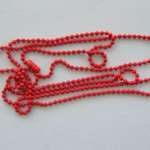 2 Red Ball Chain Necklaces FS301 - Etsy