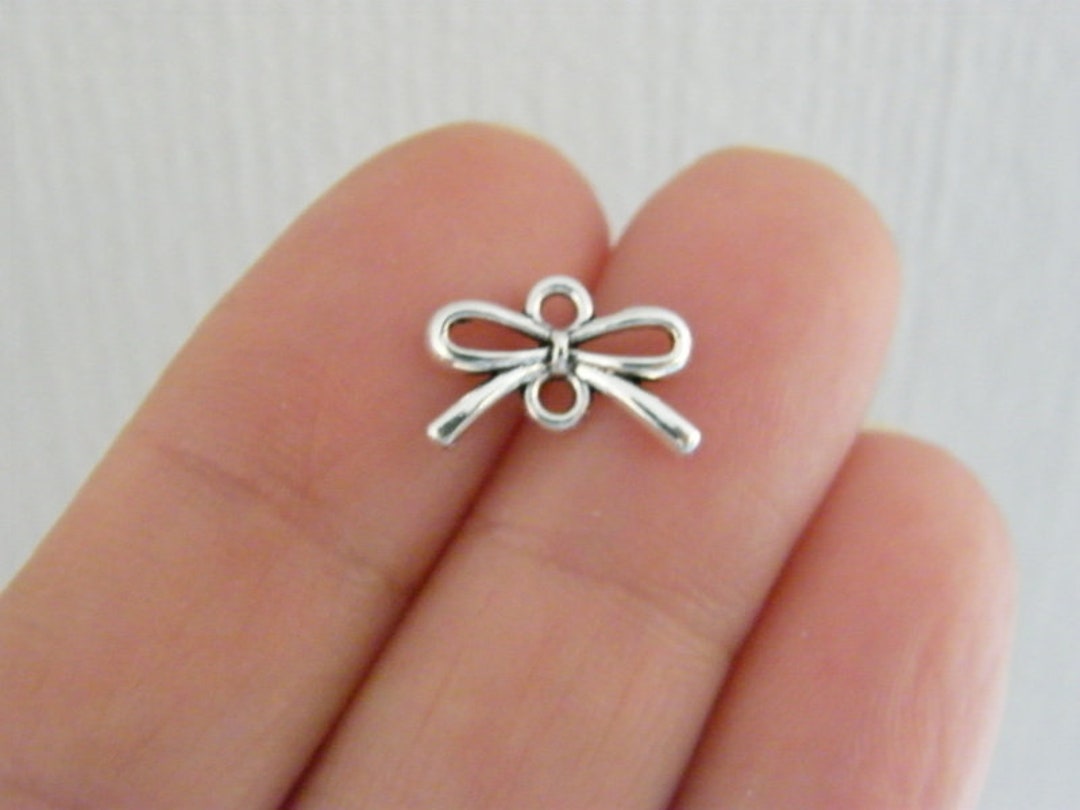 BULK 50 Bow Connector Charms Antique Silver Tone CT270 - Etsy