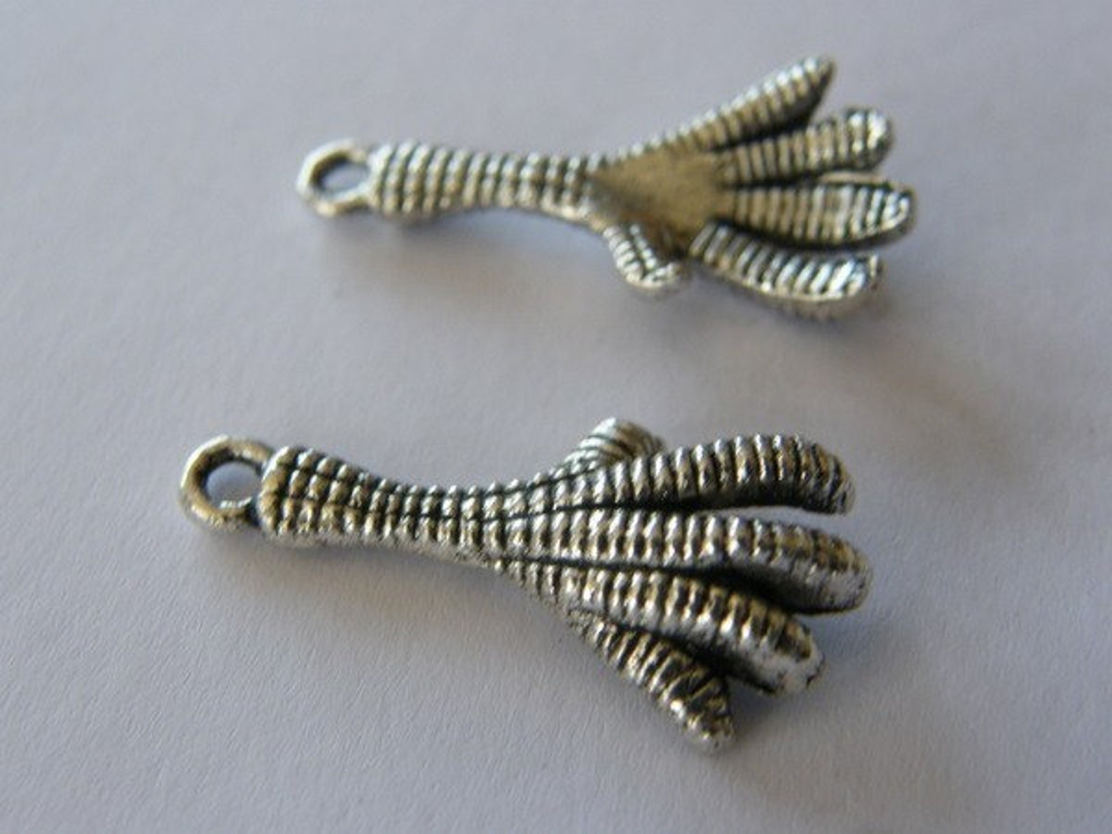 6 Bird Talon Charms Antique Silver Tone B8 - Etsy Ireland