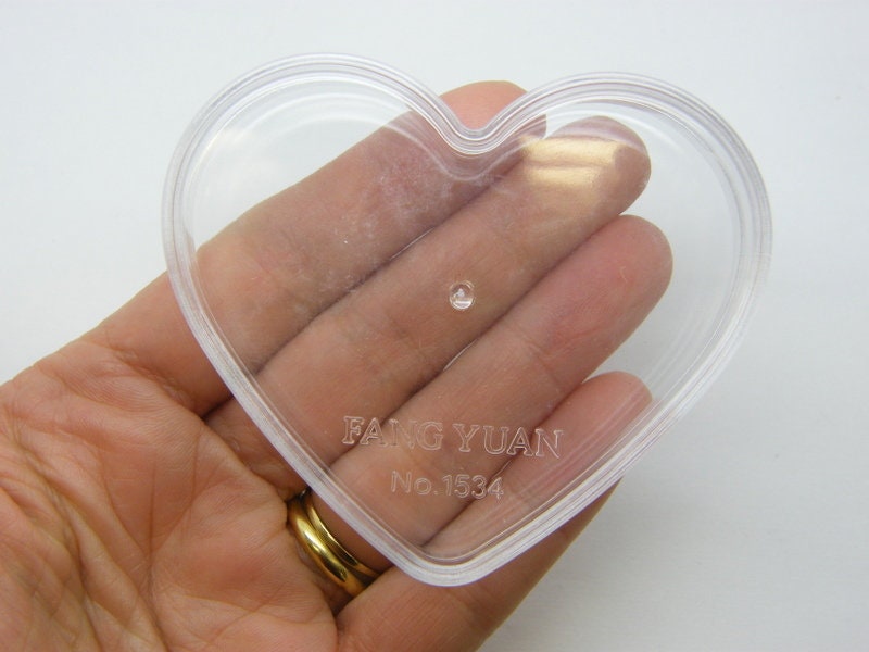 2 Heart Storage Containers Clear Plastic - Etsy