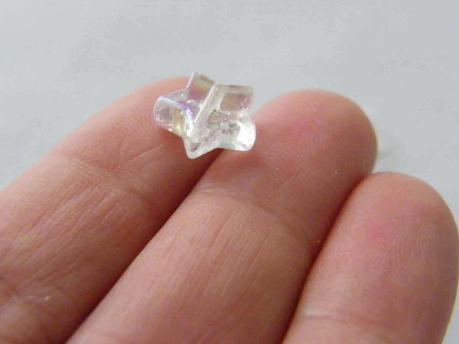 100 Star Beads Clear AB Transparent Acrylic AB81 | Etsy