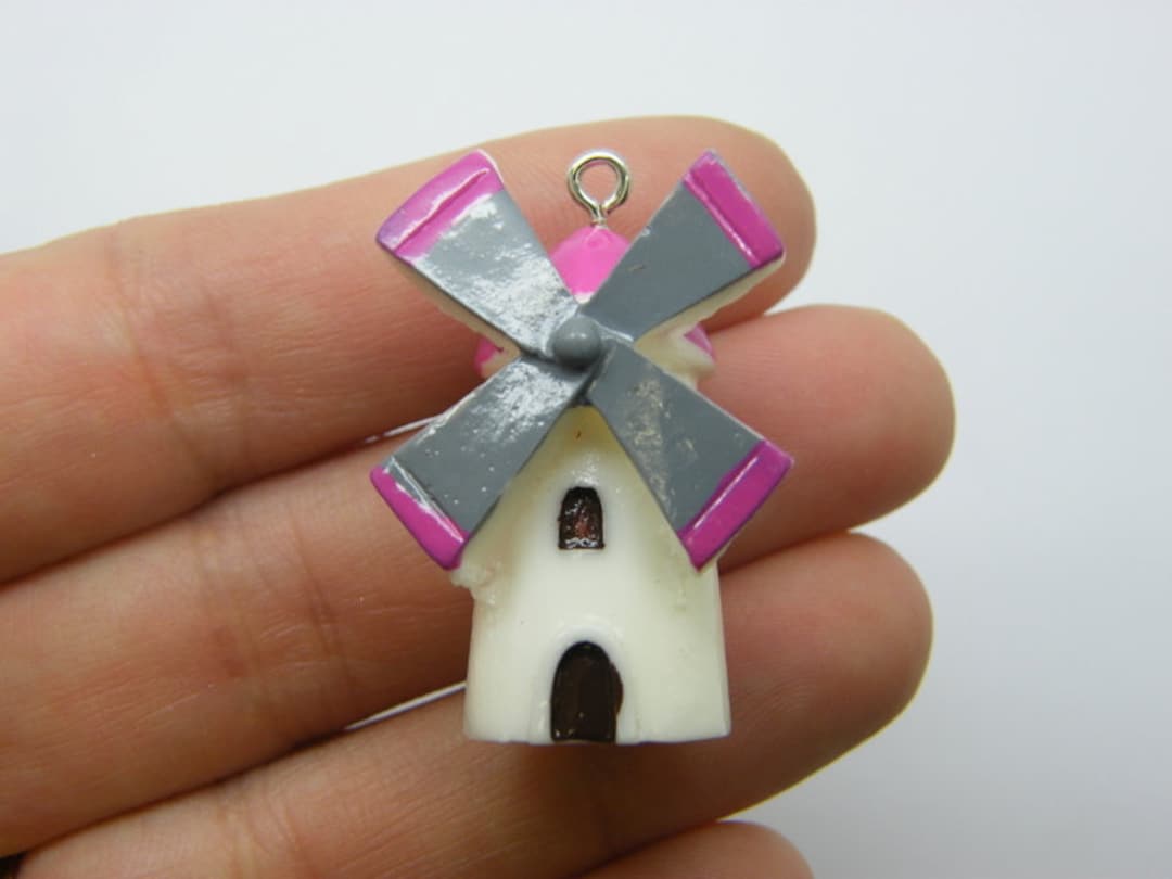 4 Windmill Pendants Resin WT86 - Etsy