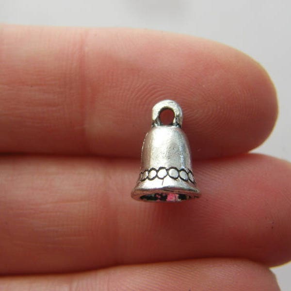 Silver Bell Charms - Etsy