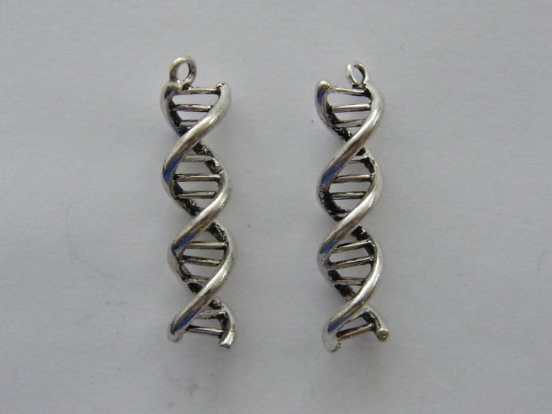 BULK 10 DNA Strand Charms Antique Silver Tone MD12 - Etsy