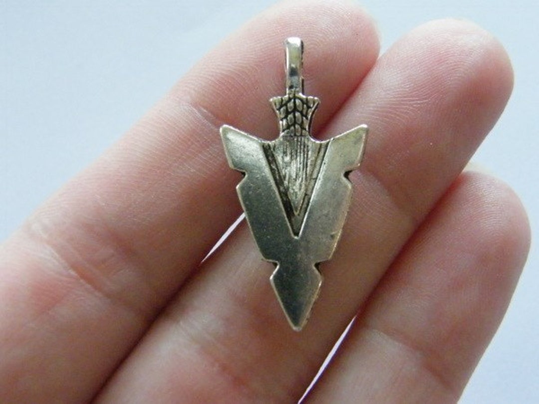 6 Arrow Head Pendants Antique Silver Tone G11 - Etsy
