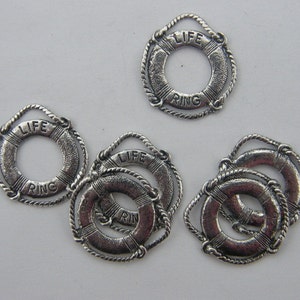 8 Life Ring Pendants Antique Silver Tone FF672 - Etsy