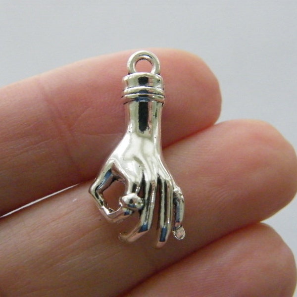 Silver Hand Charm - Etsy