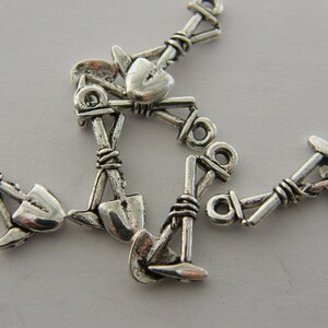 12 Spade and Pick Charms Antique Silver Tone P451 - Etsy