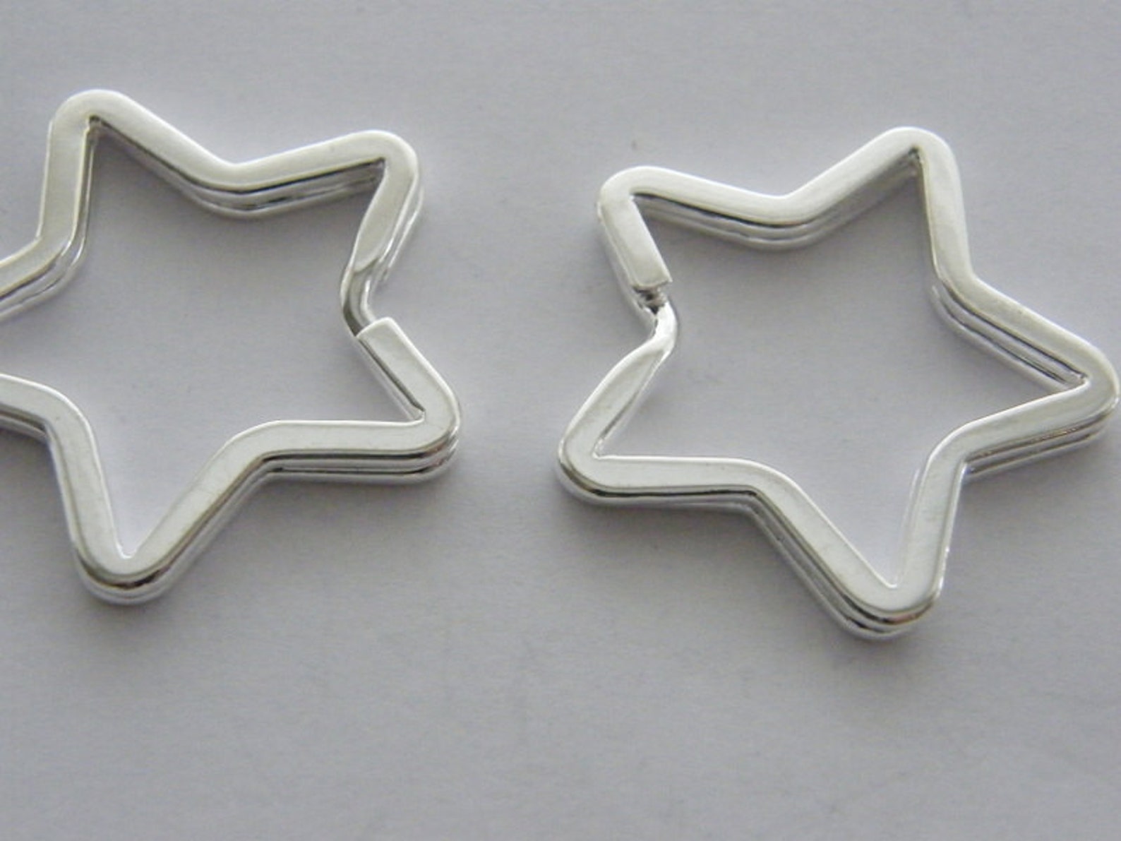 2 Star Key Rings 34 X 33mm Silver Plated FS525 - Etsy