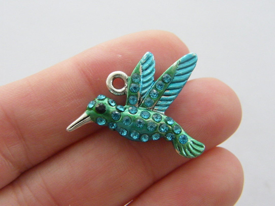 1 Humming Bird Charm Antique Silver Tone B115 - Etsy