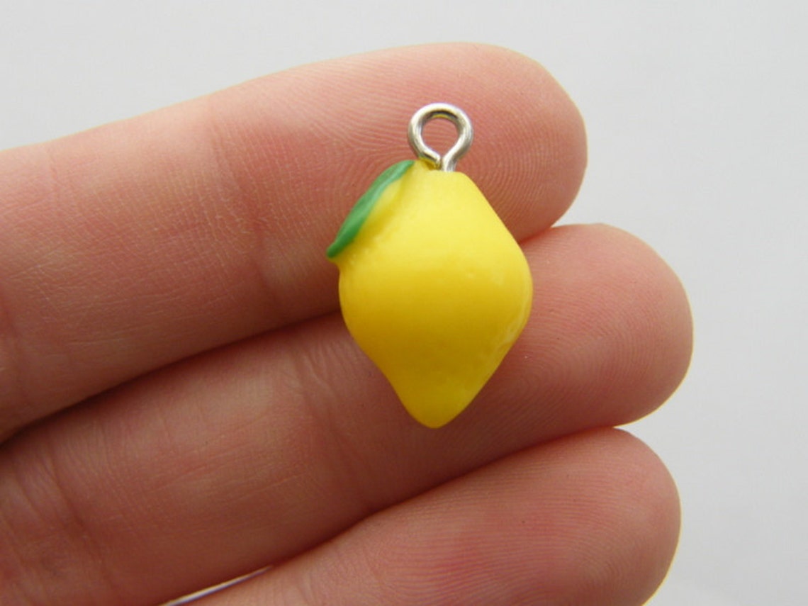4 Lemon Charms Resin FD247 - Etsy